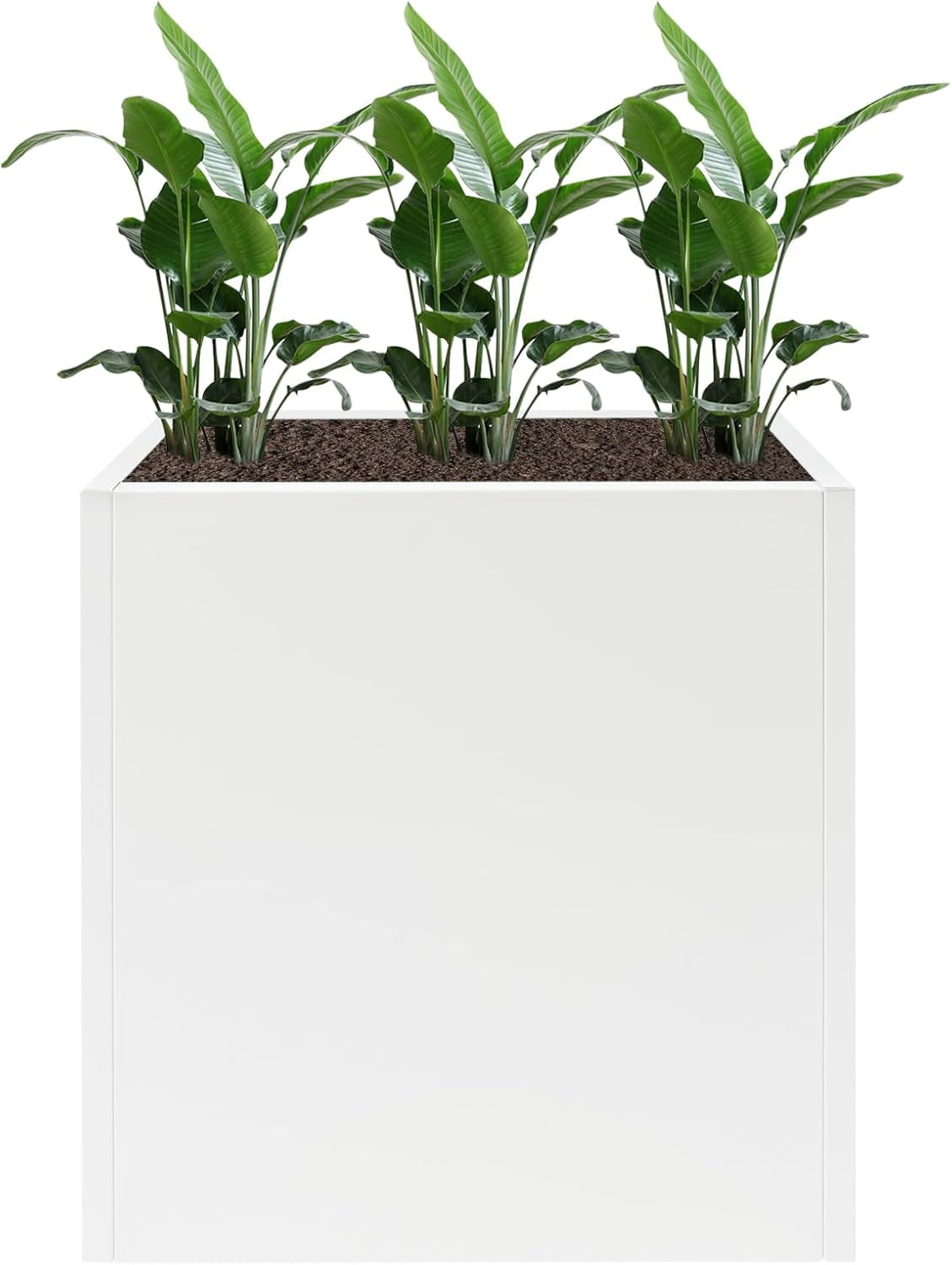 Steel Planter with Removable Shelf | Tall Rectangular Planter for ...
