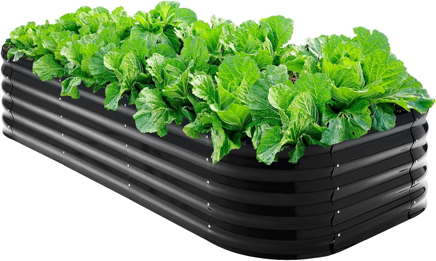 Steel Raised Garden Bed 8x2ft Oval - 17" Tall 9-in-1 Modular Planter ...