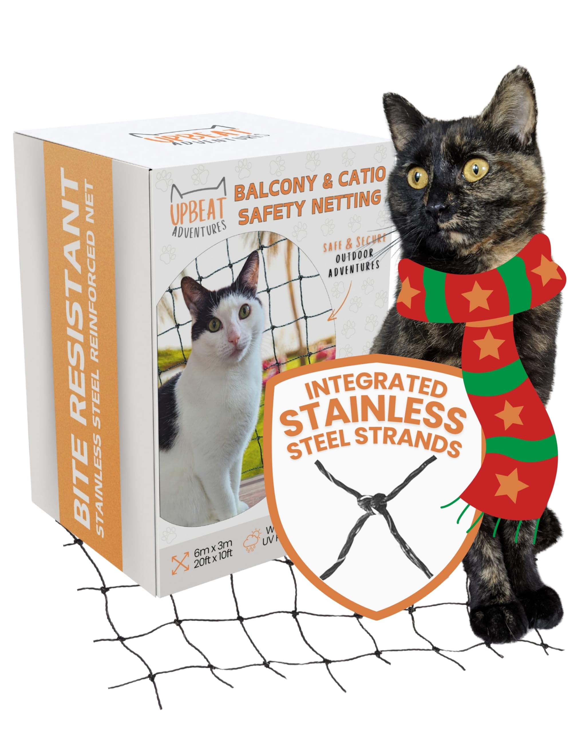 Steel Reinforced Cat Netting for Balcony - 10ft x Cat Net for Catio ...