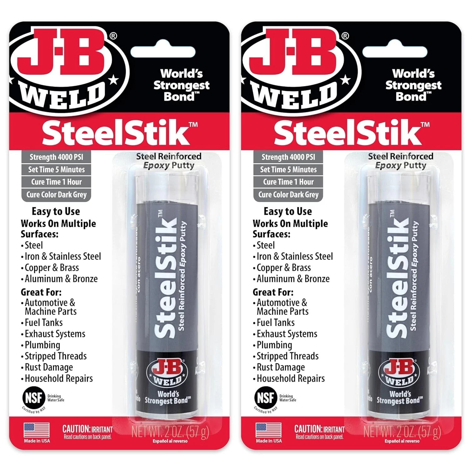 Steel Reinforced Epoxy Putty Stick Pack Of 2, 2 Oz - Walmart.com