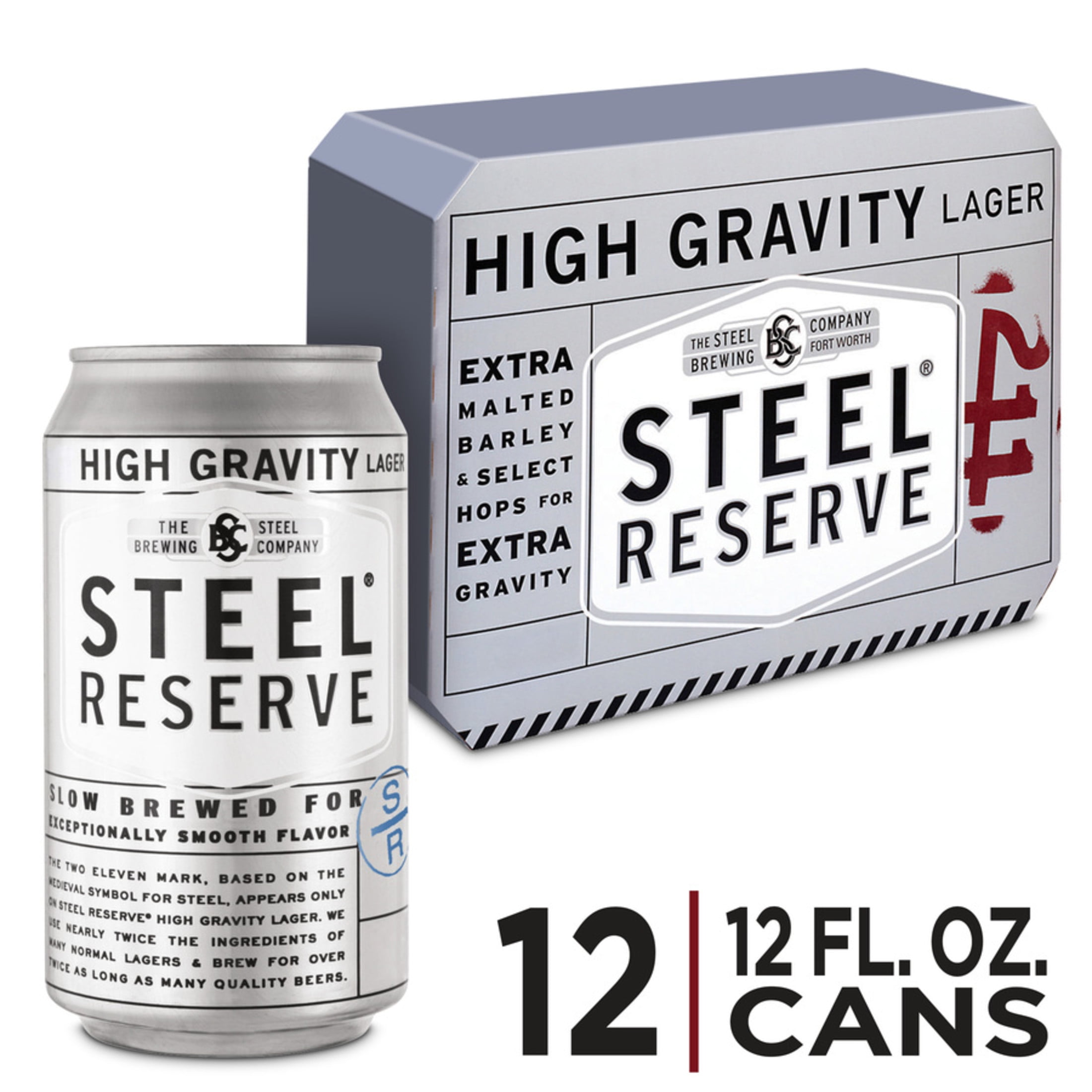 Steel Reserve High Gravity Beer, 12 Pack, 12 fl oz Aluminum Cans, 8.1% ...