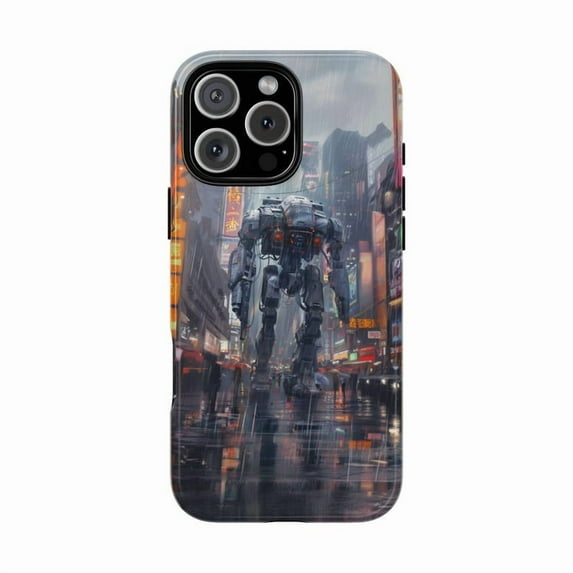 Steel Robot Guardian Futuristic City Art iPhone Case Tech Inspired ...