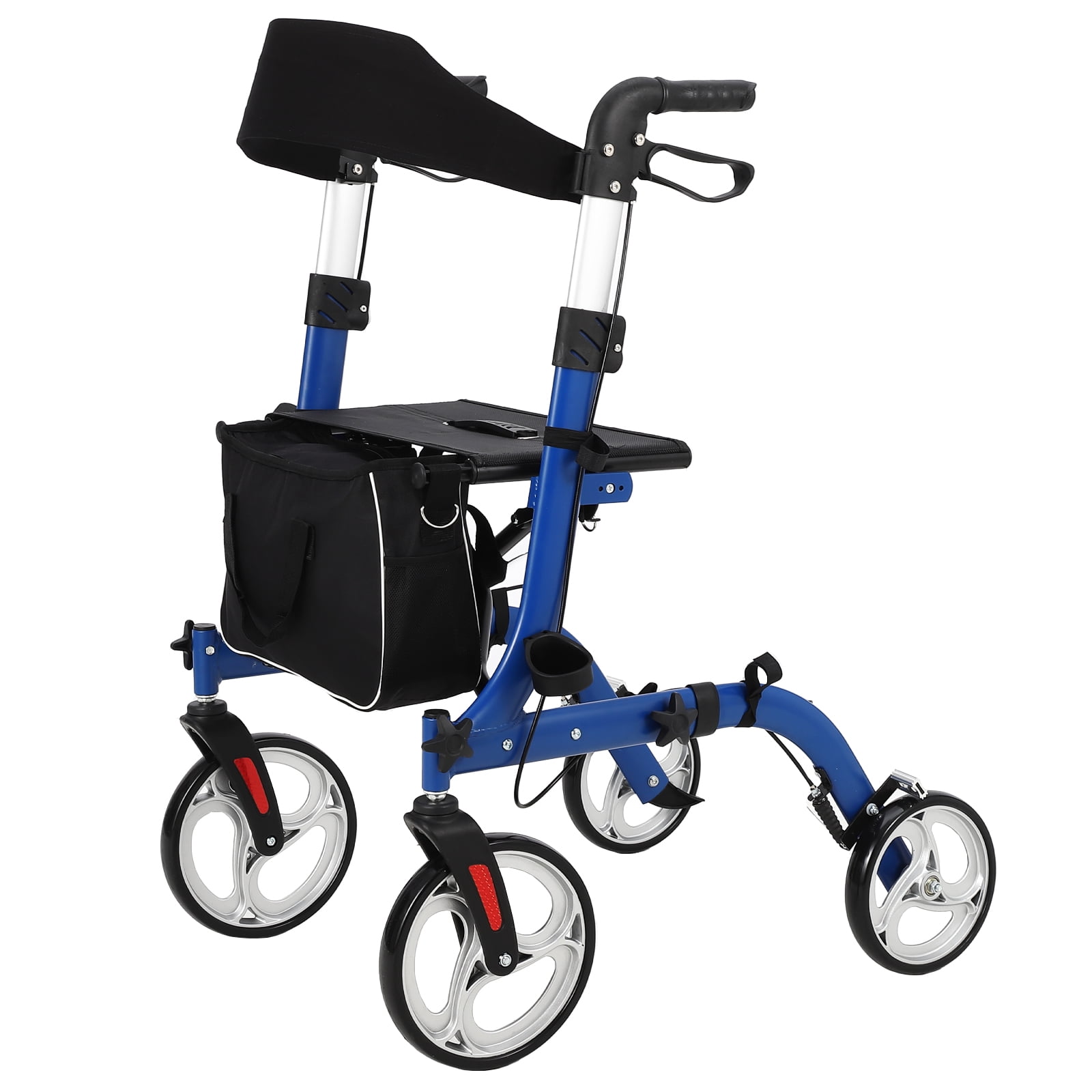 Steel Rollator Walker with Seat for Seniors, 300LBS Capacity Folding ...