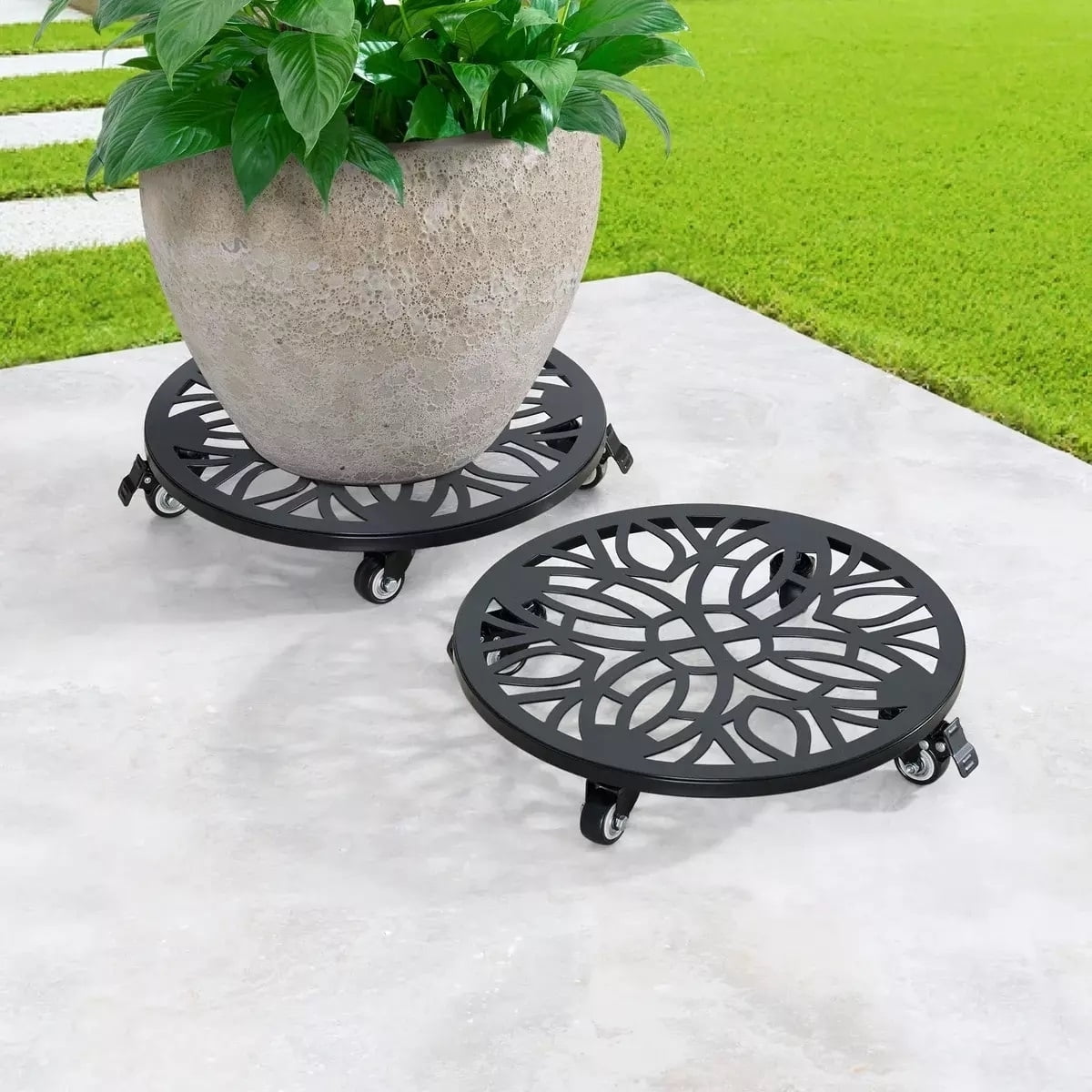 Steel Rolling Plant Caddy, 2 Pack - Walmart.com