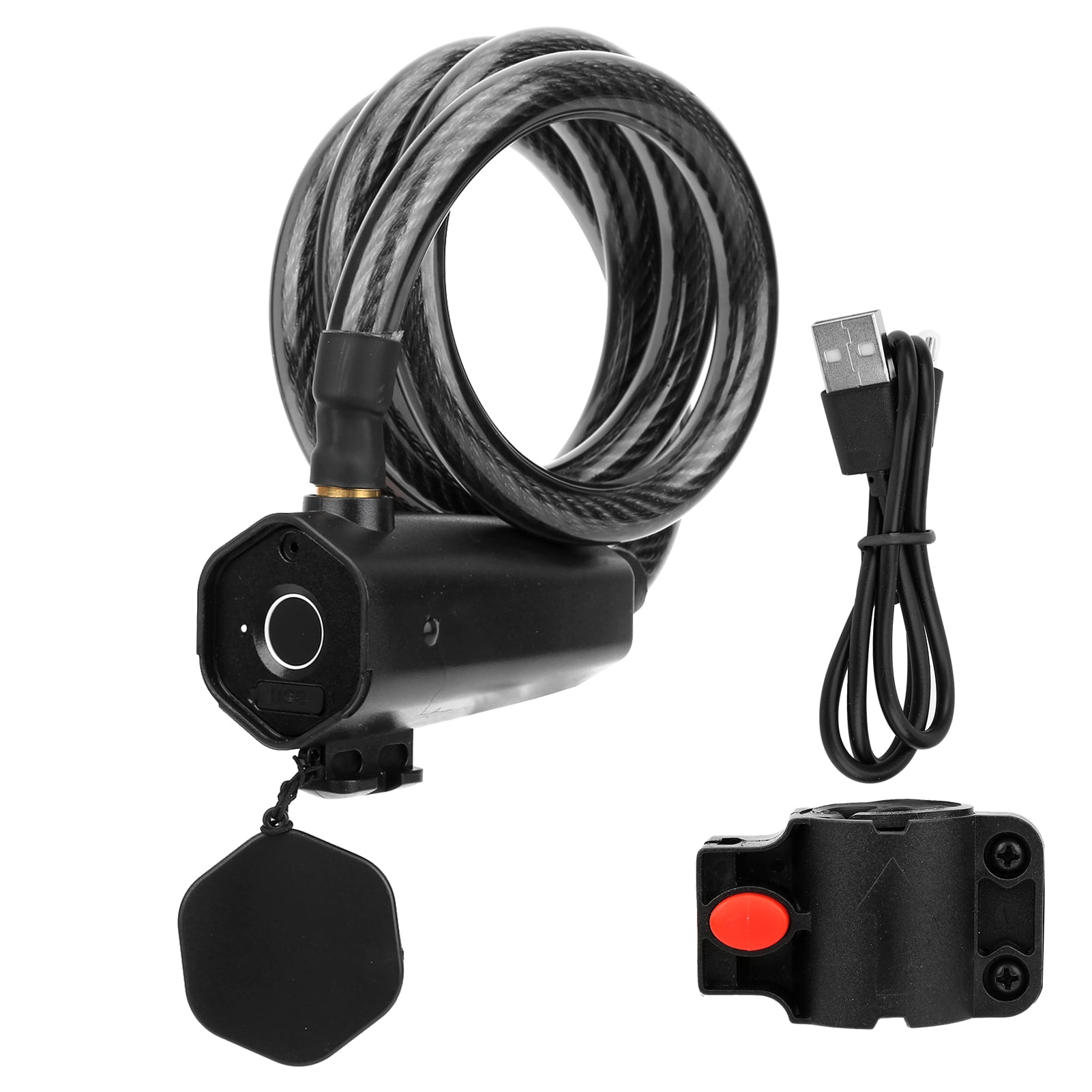 Steel Rope Lock Fingerprint Bluetooth APP Unlock IP65 Waterproof Anti ...