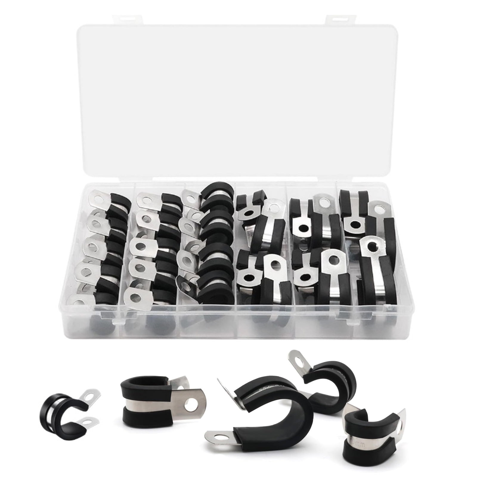 Steel & Rubber Lined Clamps set Heavy Duty Cable Clamps with Rubber ...