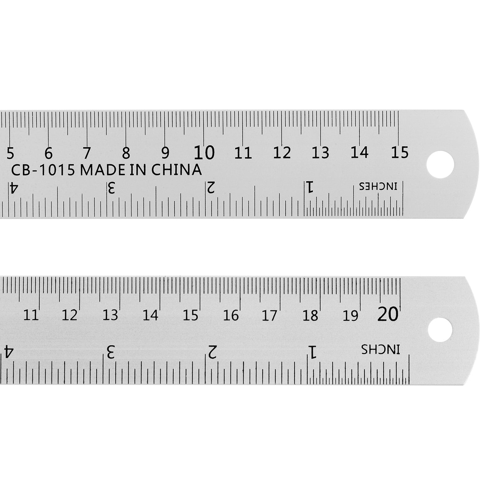 Steel Ruler 15cm 6 Inch & 20cm 8 Inch Metal with Conversion Table, 2 ...