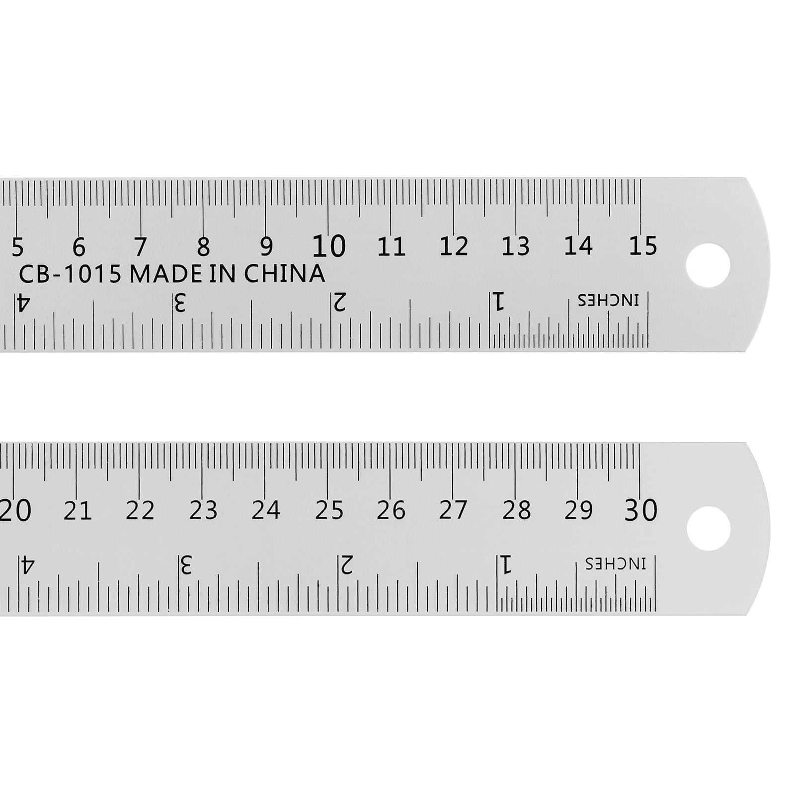 Steel Ruler 15cm 6 Inch & 30cm 12 Inch Metal with Conversion Table, 2 ...