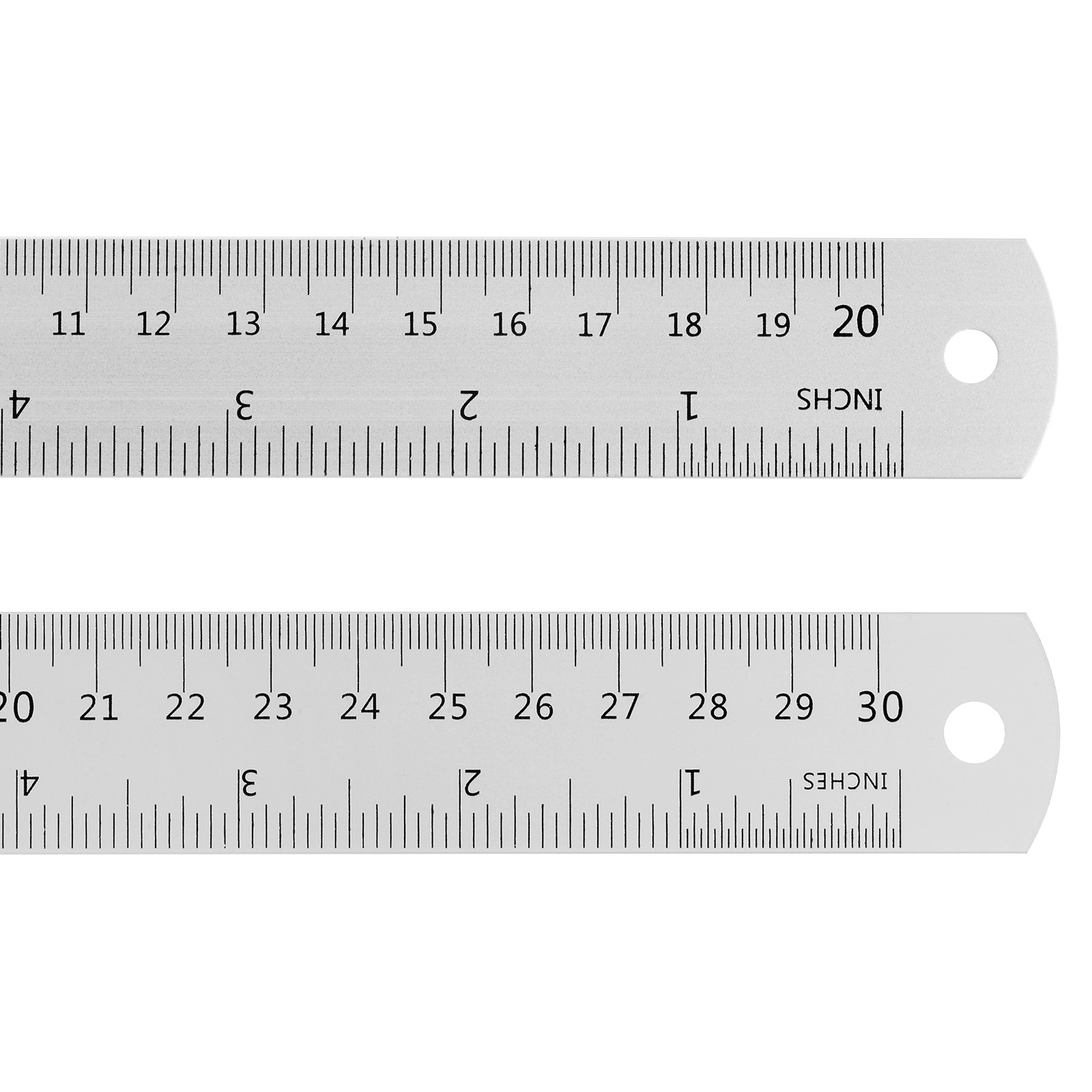 Steel Ruler 20cm 8 Inch & 30cm 12 Inch Metal with Conversion Table, 2 ...