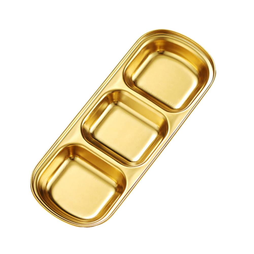Steel Sauce Dish Divided BBQ Sauce Spice Dipping Tray Dish' Plate S0R7 ...