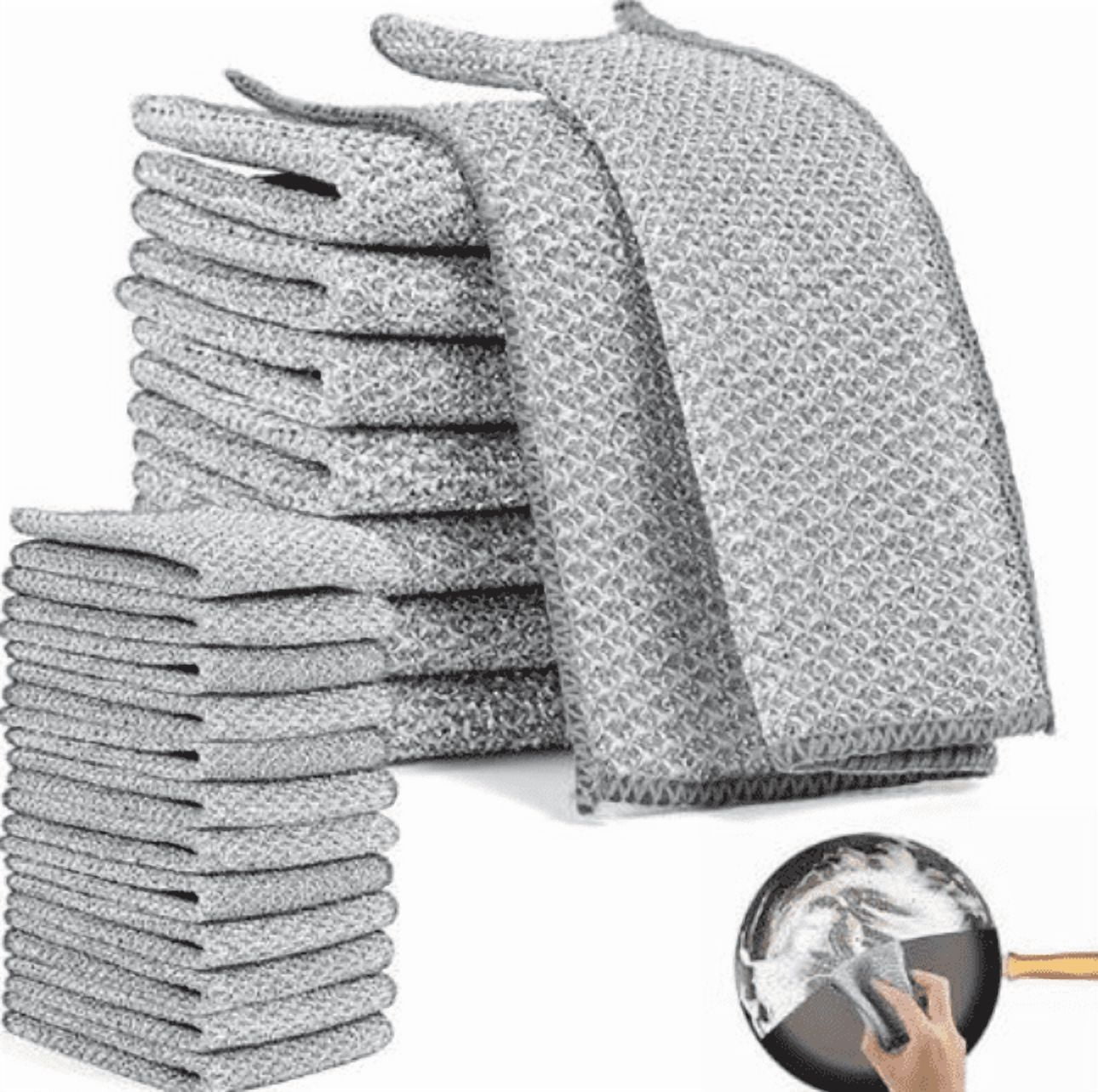 Steel Scratch-Resistant Dishcloths, Kitchen Cleaning, 10 Pack - Walmart.com