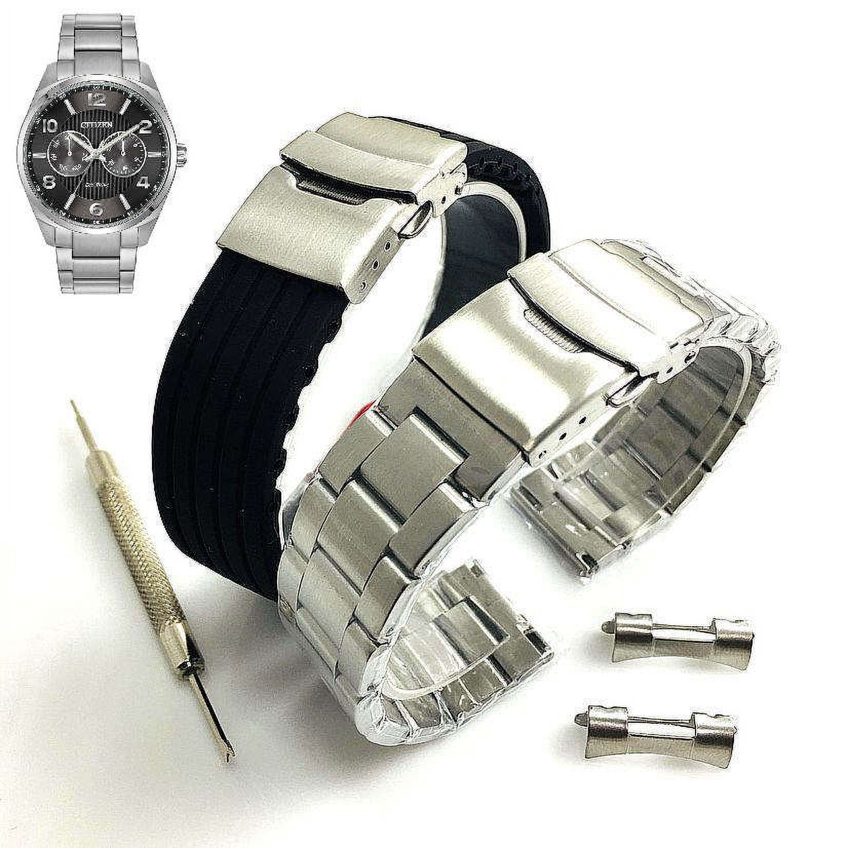 Steel Silicone Replacement Watch Band Fits 8635-S083796 Citizen Croso ...