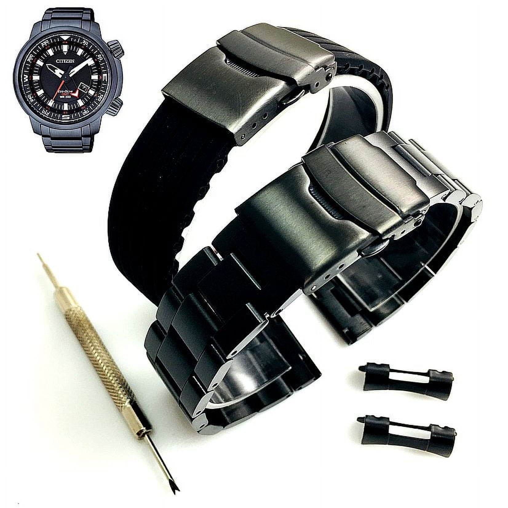 Steel Silicone Replacement Watch Band Fits Citizen GMT BJ7085-50E B877 ...