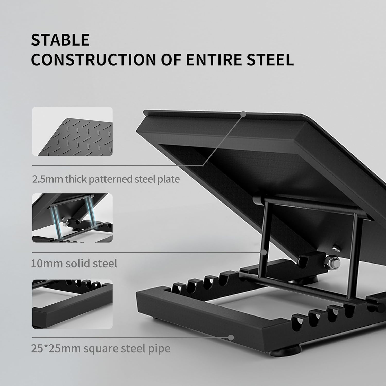 Steel Slant Board for Calf Stretching, 5-Angle Adjustable Incline Board ...