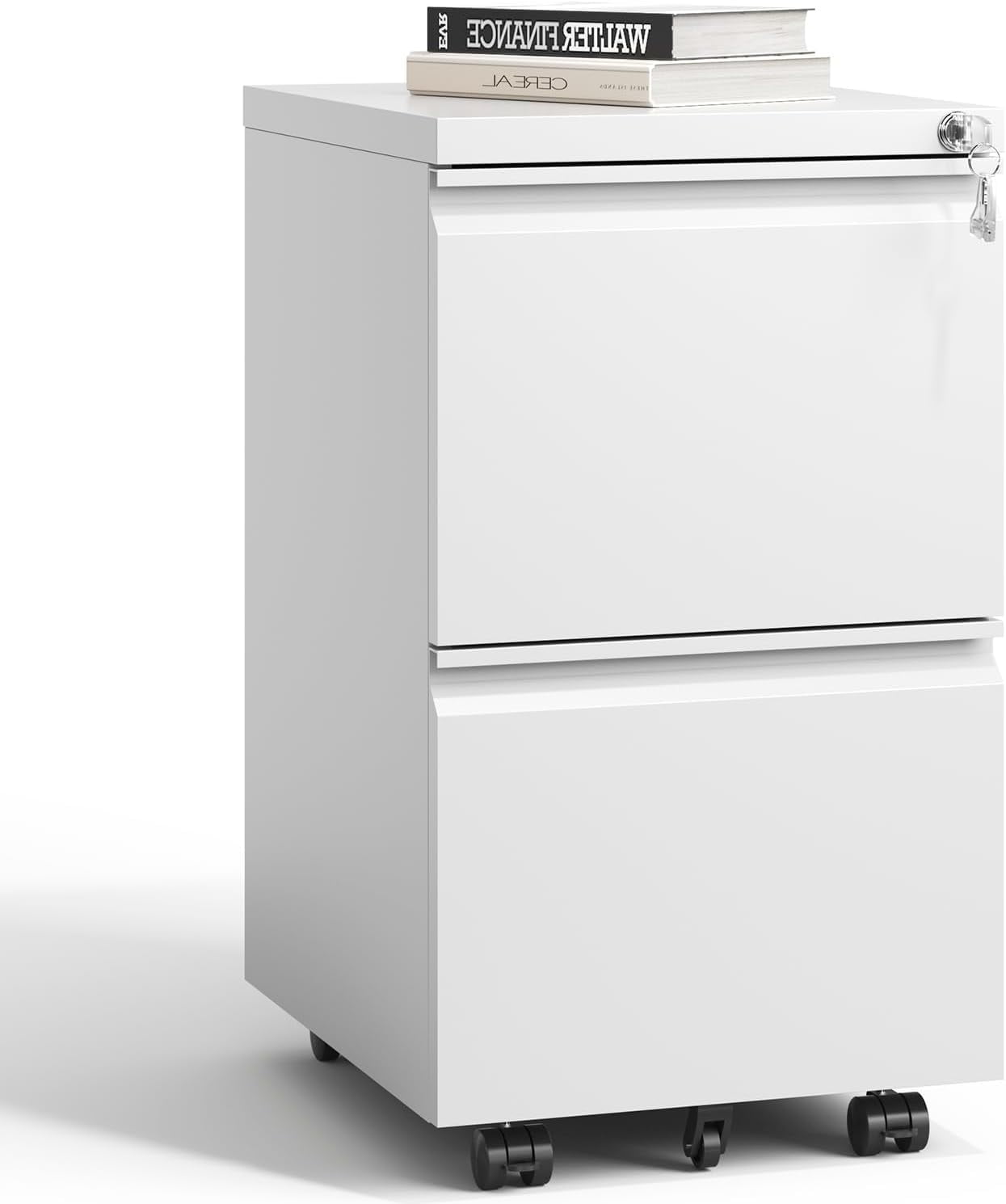 Steel Small Rolling File Cabinet with Lock, Under Desk Metal Filing ...