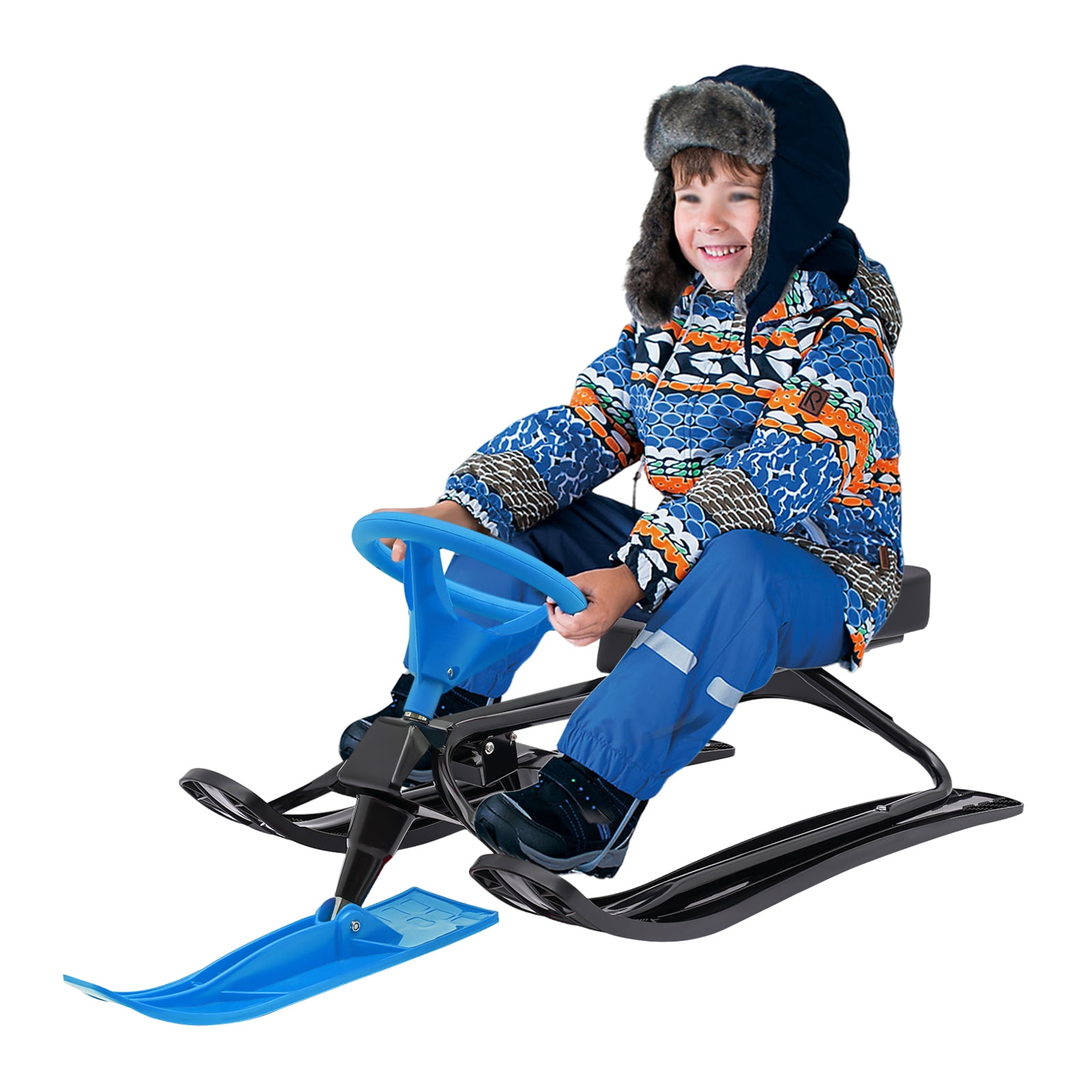 Steel Snow Racer Sled for 3-15 Years Old Kids Snow Runner Bike Sled ...