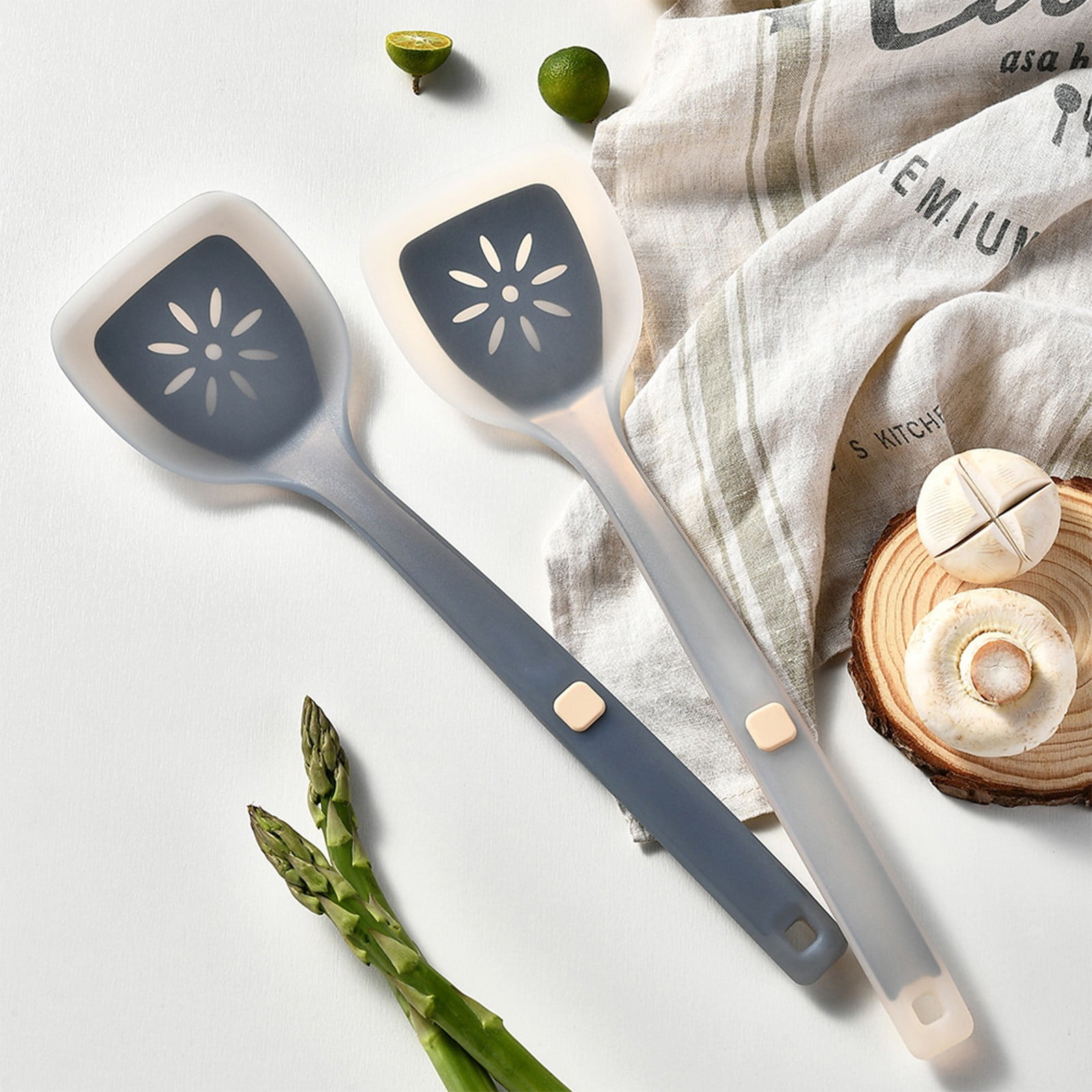 Steel Spatula Turner Heat Resistant Wooden Handle Kitchen Utensil ...