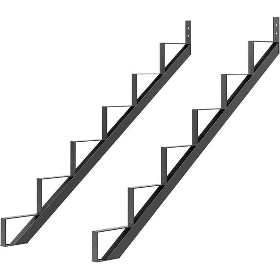 Steel Stair Riser 1-7 Step Stair Stringer for Deck Height 42.5in,MAX ...