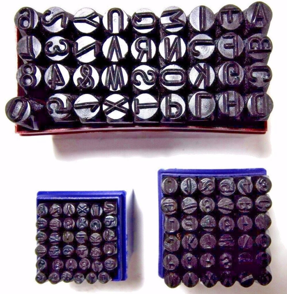Steel Stamping Set 3/8" 1/4" 1/8" Letter Number Punch Marking Jewelers ...