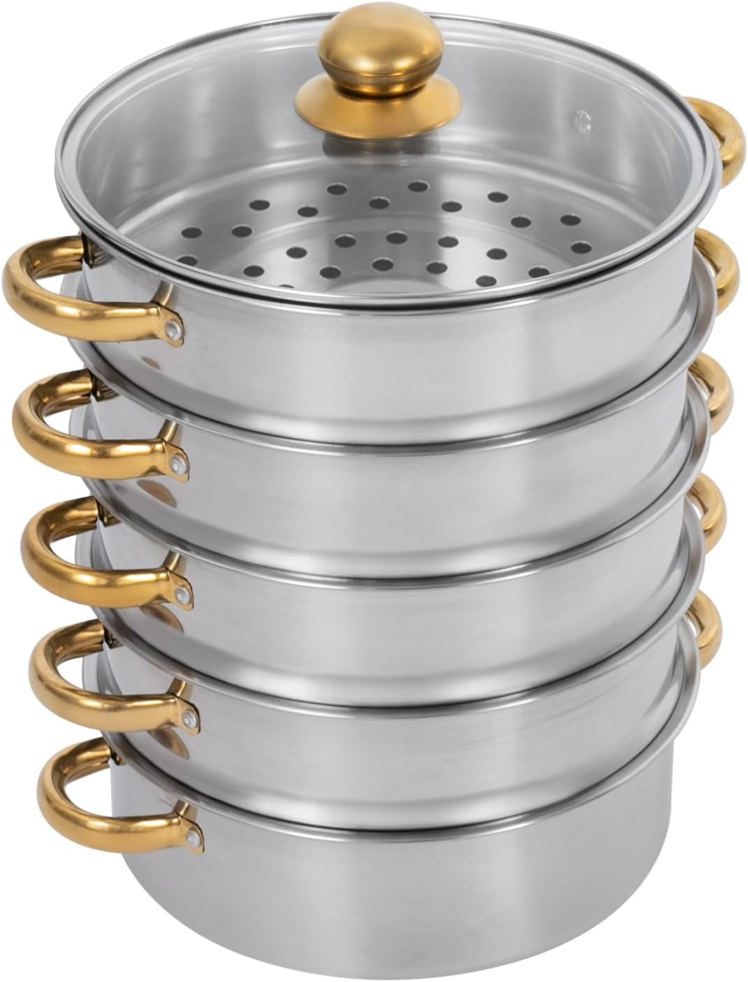 Steel Steamer Pot Thick-bottomed, 5-tier Steamer Pot for Cooking ...
