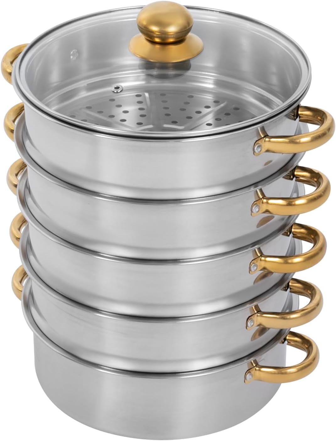 Steel Steamer Pot Thick-bottomed, 5-tier Steamer Pot for Cooking ...