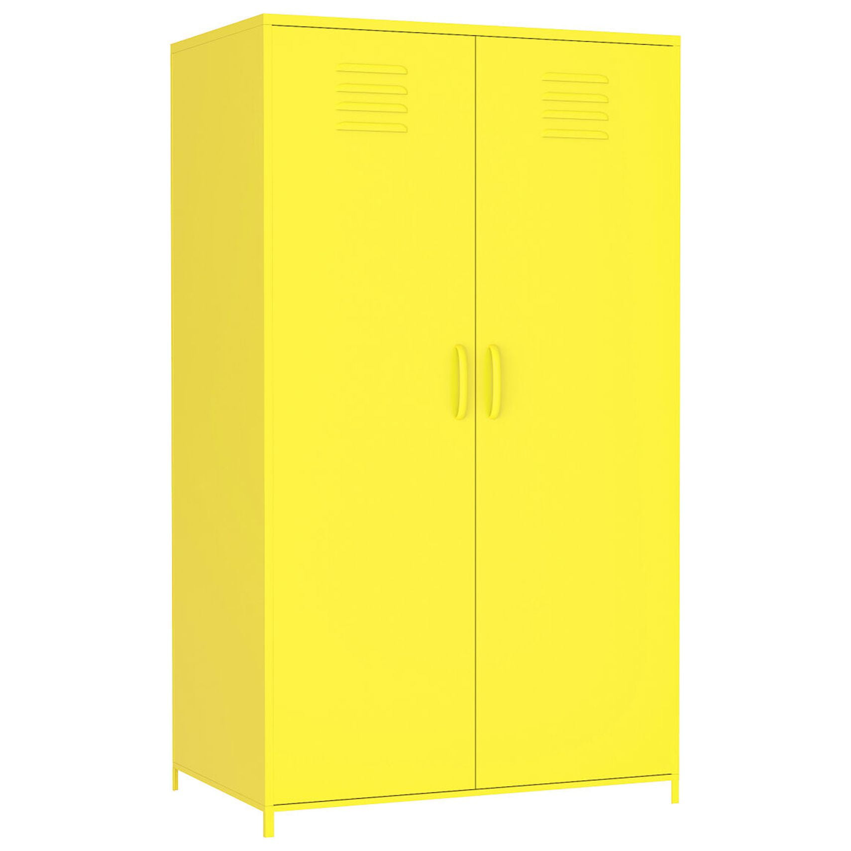 Triple Tree Yellow Steel Storage Cabinet, 2 Doors, 3 Shelves, Hanging ...