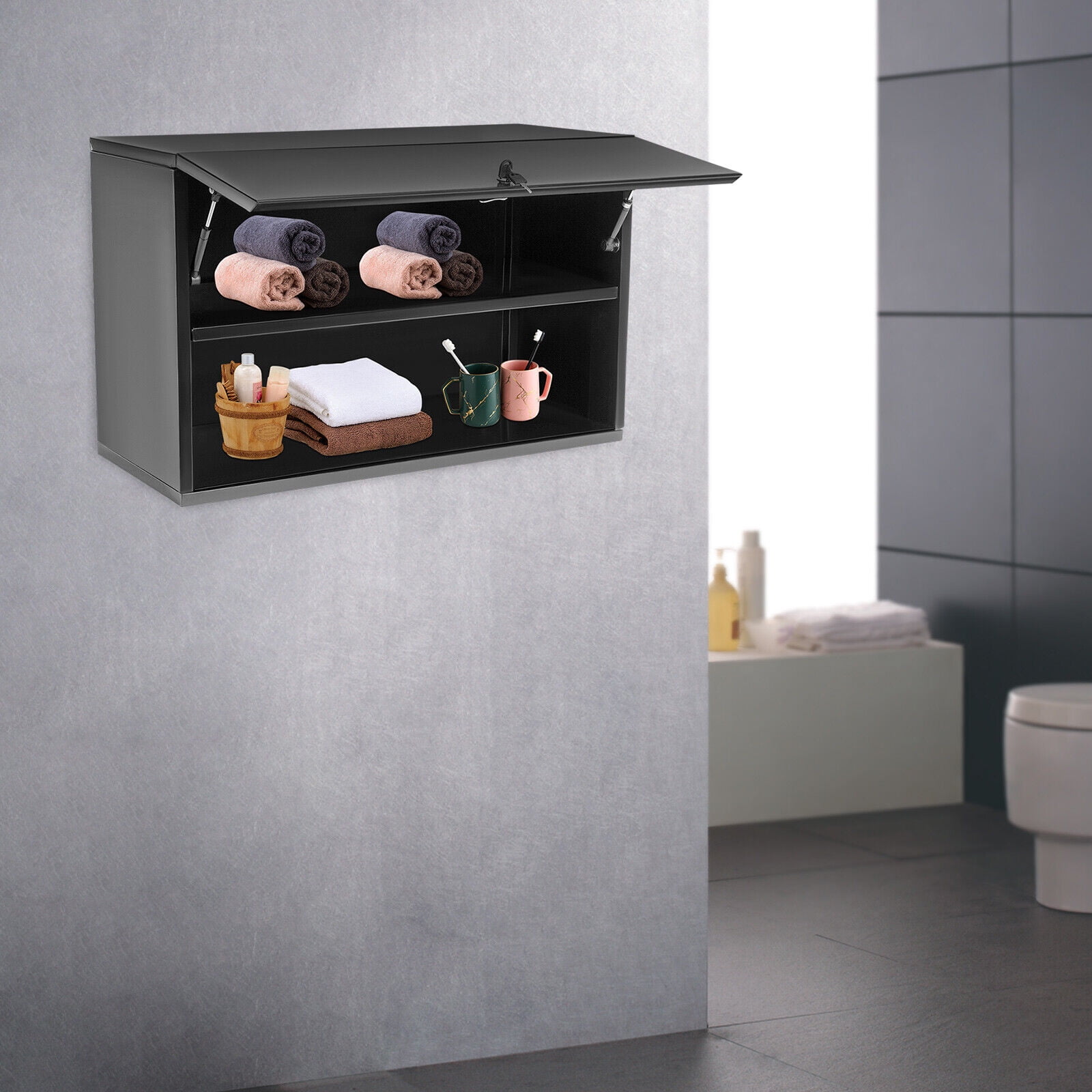 Steel Storage Cabinet with 2 Drawer Door Kitchen Drawer Wall Mounted ...