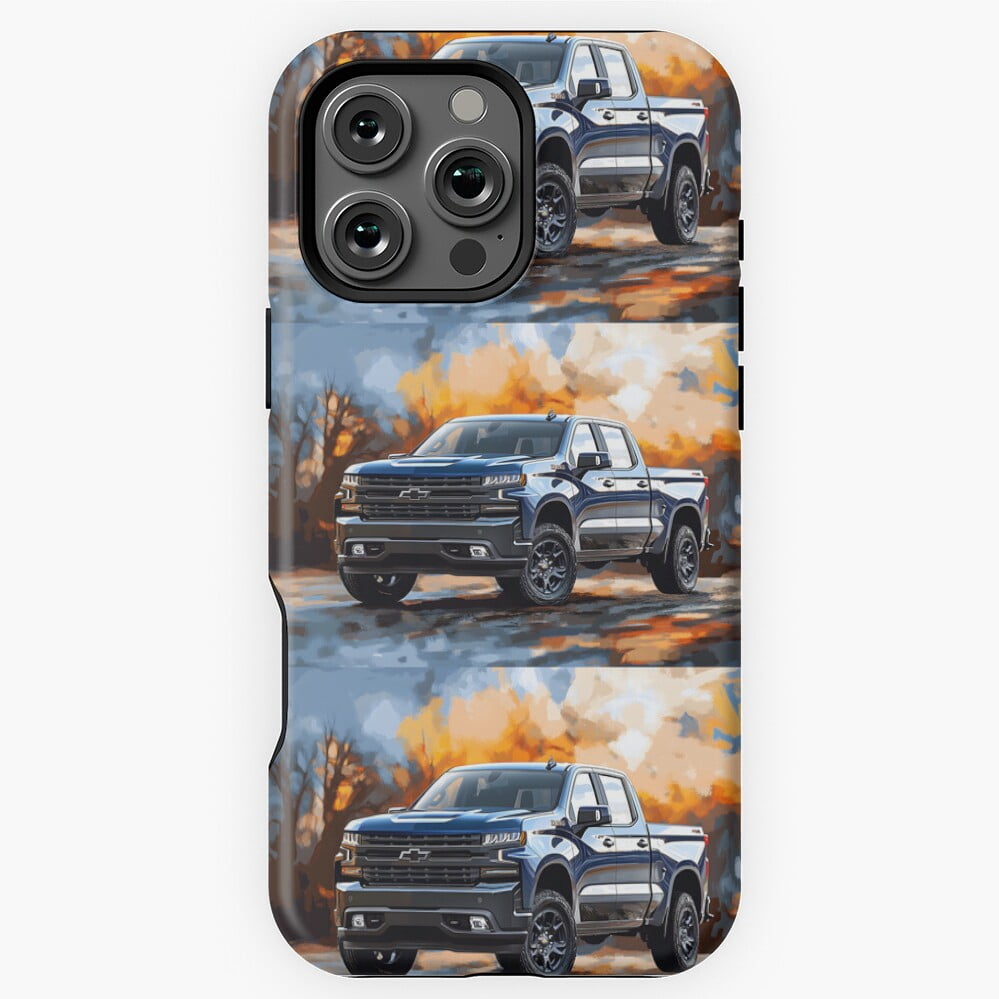 Steel Strength Chevrolet Silverado Pop Art Phone Case for iPhone 16 15 ...