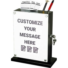 Vintage Suggestion Box with Lock - Steel Feedback Box for Office ...