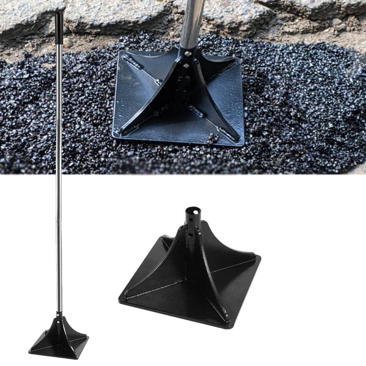 Steel Tamper Ground & Gravel Leveling C3 Tools, 8x8 Inches Handheld ...