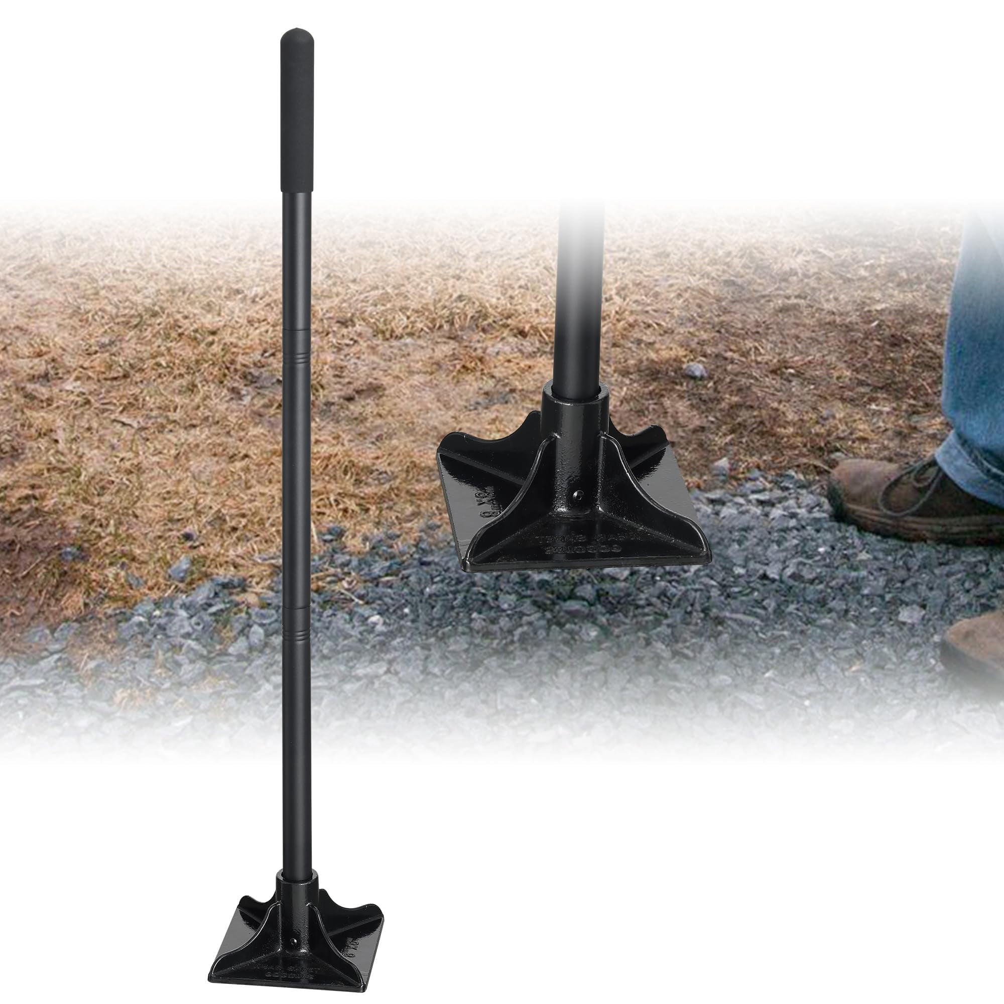 Steel Tamper Tool, Heavy Duty Garden Ground Steel Tamper Tool Kit Long ...