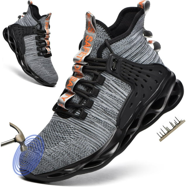 Steel Toe Shoes for Men Lightweight Steel Toe Sneakers Mid Cut ...