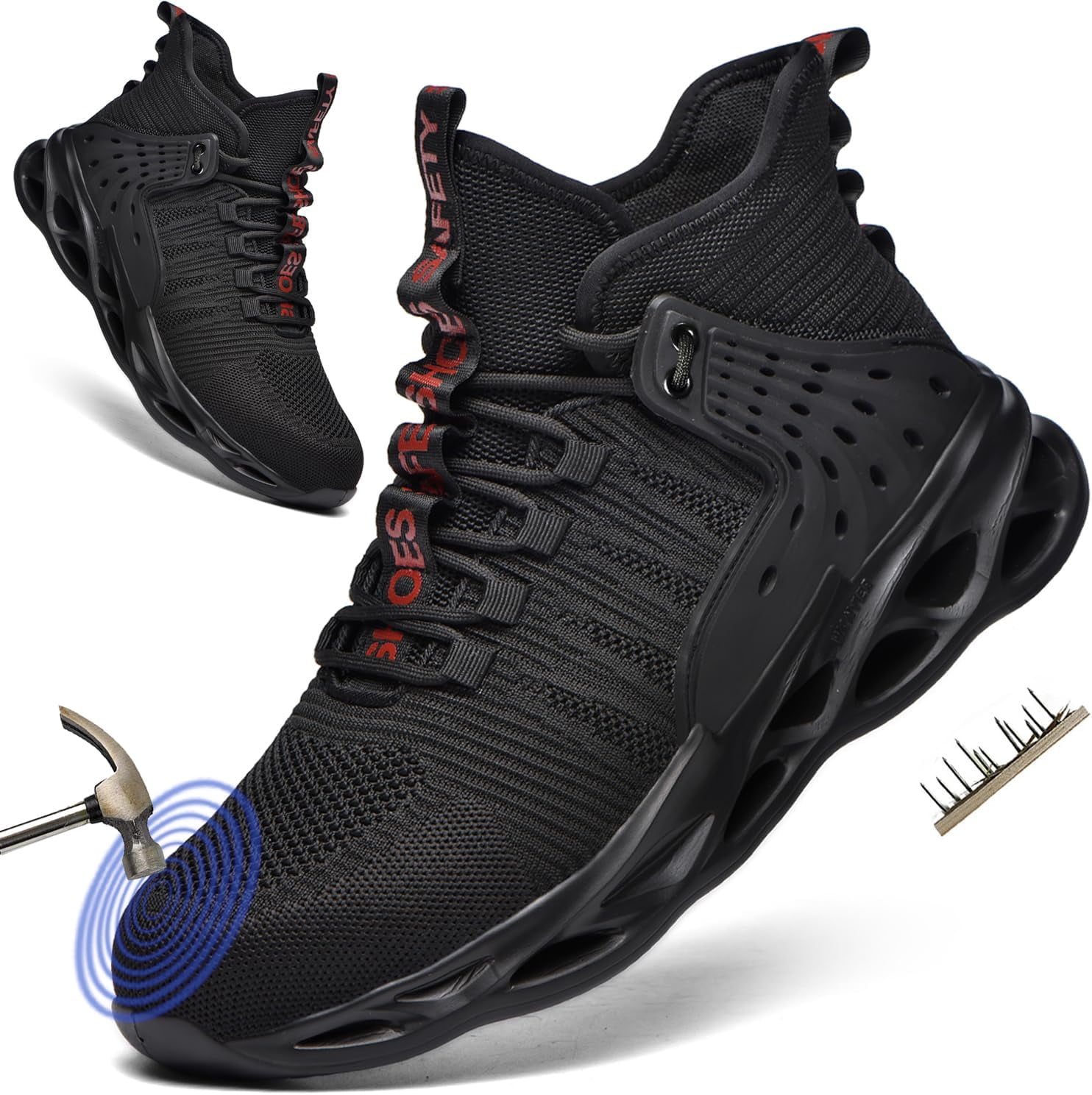 Steel Toe Shoes for Men Lightweight Steel Toe Sneakers Mid Cut ...