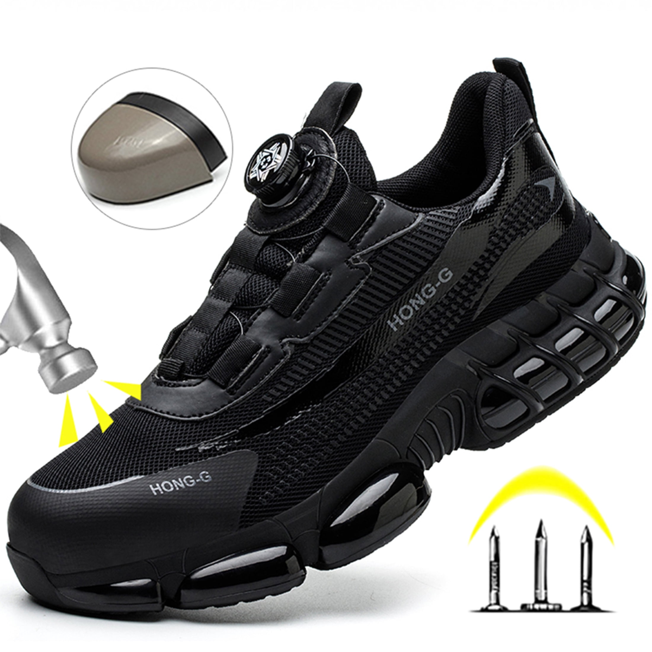 MANLEGU Steel Toe Shoes for Men Protection Anti-smashing Anti-stab Work ...