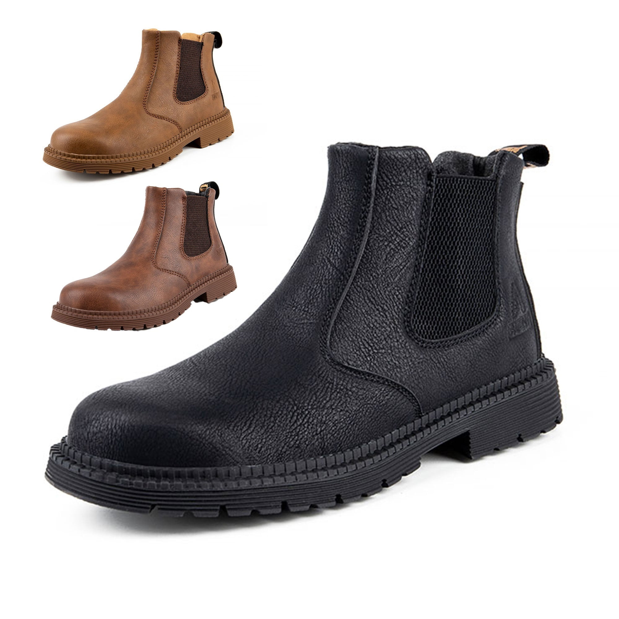 Steel Toe Work Boots for Men Women Leather Safety Shoes Waterproof ...