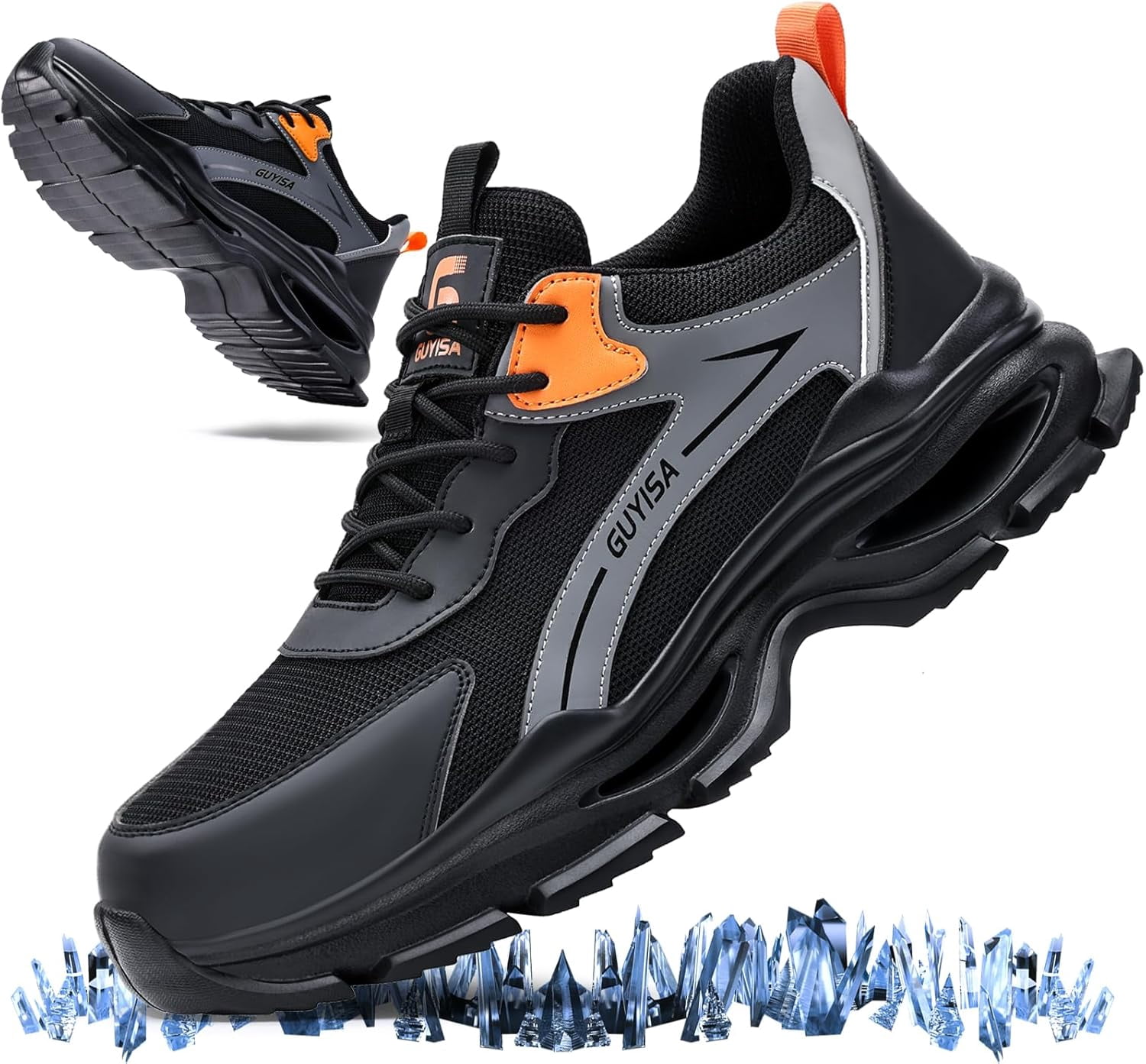 Steel Toe Work Shoes for Men Women Lightweight Air Cushion Puncture Resistant Safety Sneaker for ...