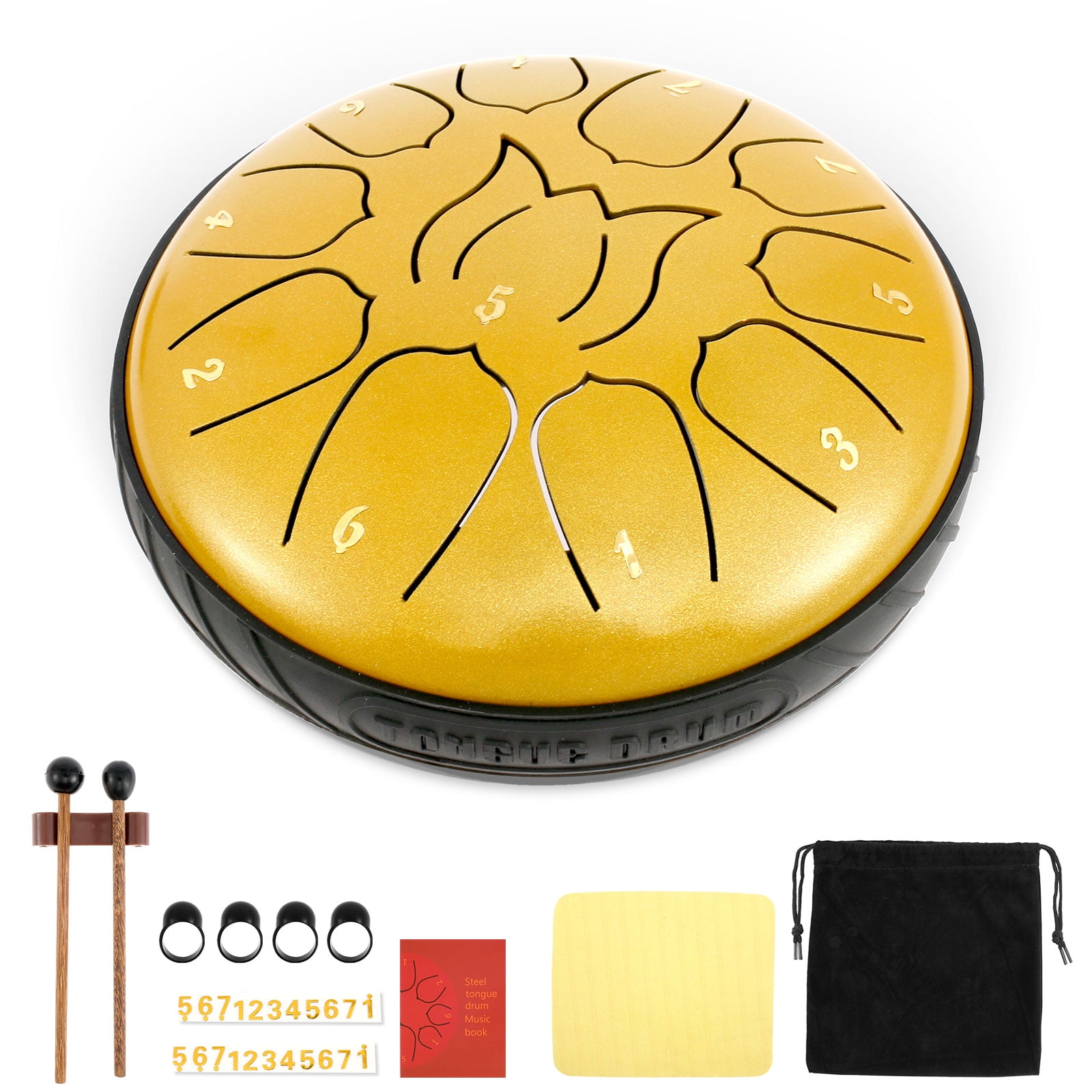 Steel Tongue Drum 11 Notes Tongue Drum 6 inch Small Hand Pan Drum ...