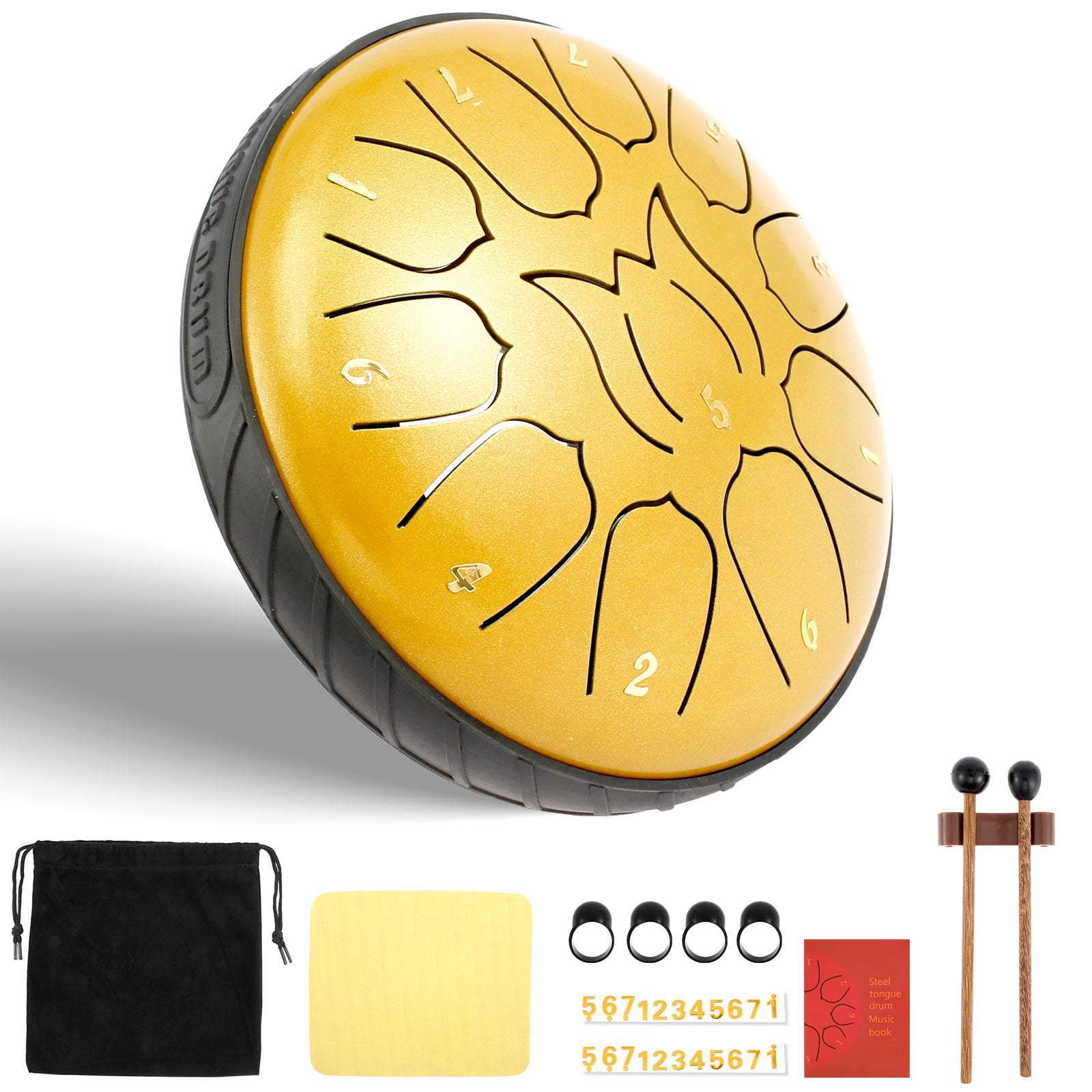 Steel Tongue Drum 11 Notes Tongue Drum 6 inch Small Hand Pan Drum ...