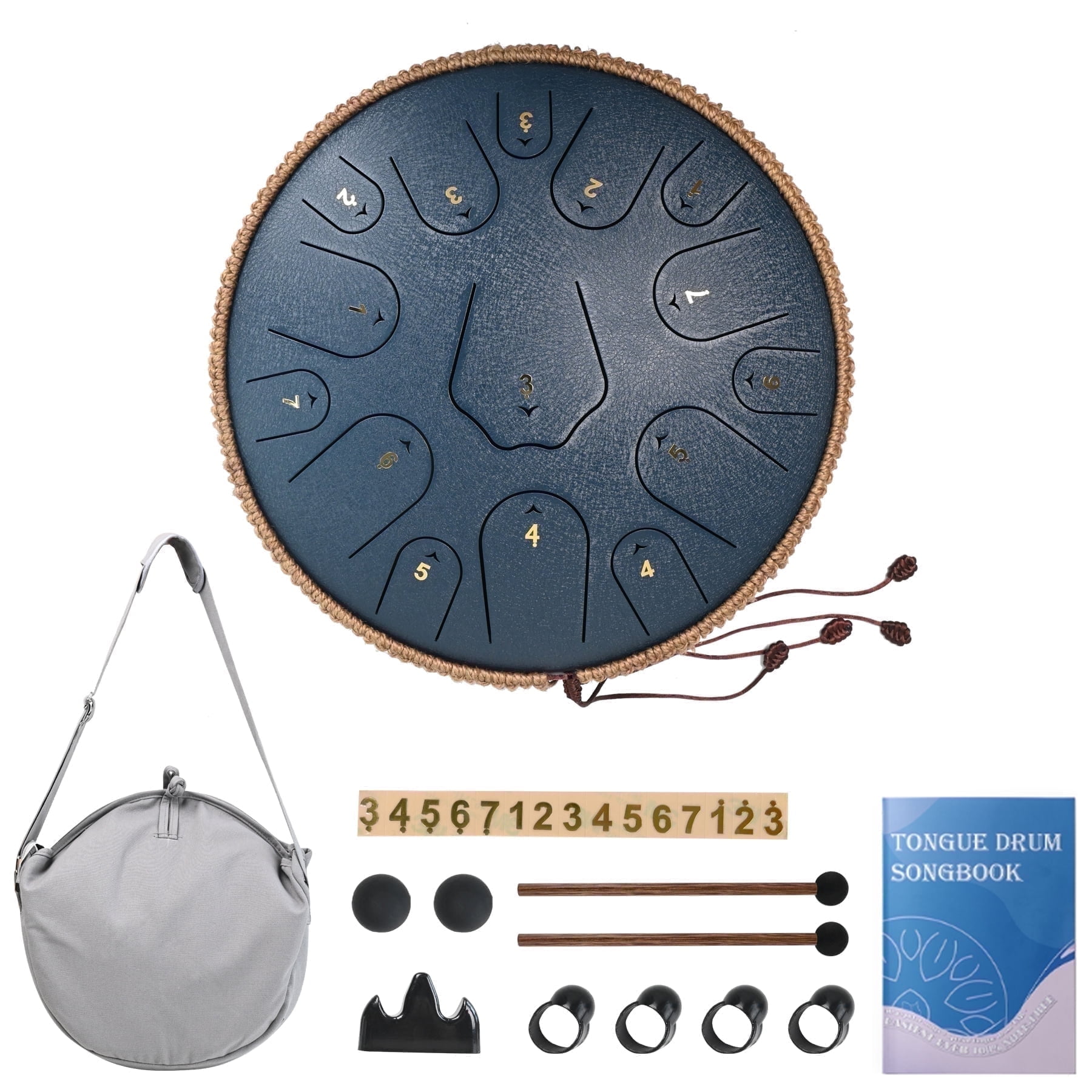 Steel Tongue Drum-14" 15 Note Tongue Pan Drums for Adults, C Major ...