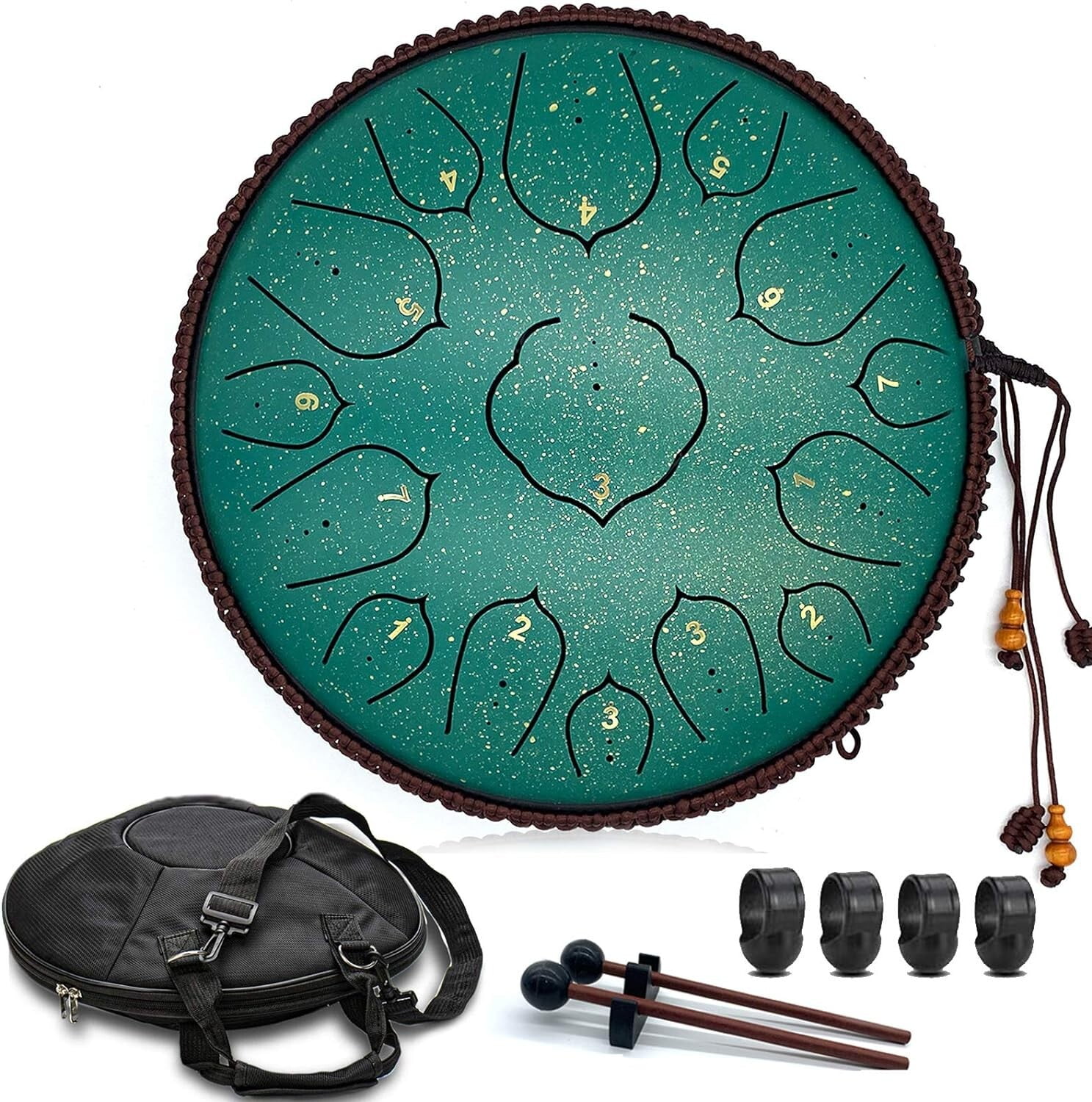 Steel Tongue Drum 15 Notes 14 Inch D-Key Panda Balmy Drum Percussion ...