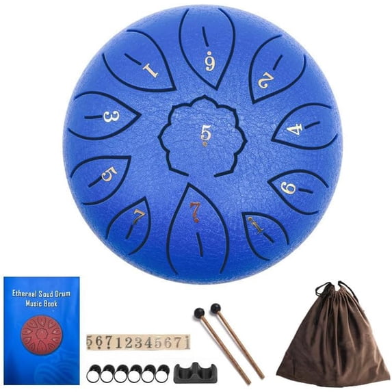 Steel Tongue Drum 6 Inch 11 Notes, G Tone Steel Drum with Carry Bag ...