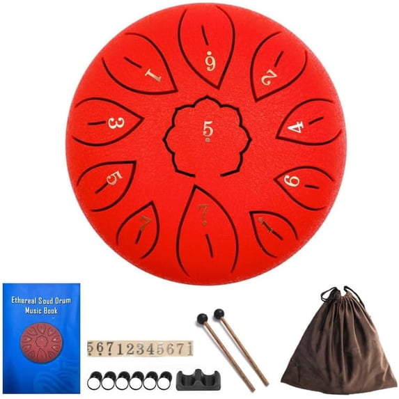 Steel Tongue Drum 6 Inch 11 Notes, G Tone Steel Drum with Carry Bag ...
