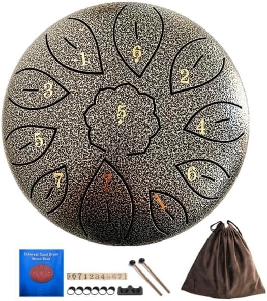 Steel Tongue Drum 6 Inch 11 Notes, Rain Drum with Mallets, Carbon Steel ...