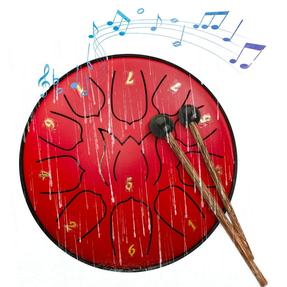 Steel Tongue Drum 6 Inch 11 Notes,Rain Drum for Outside Garden,C Major ...