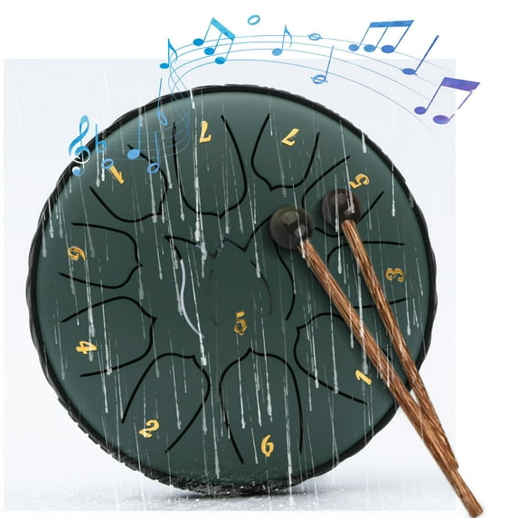 Steel Tongue Drum 6 Inch 11 Notes,Rain Drum for Outside Garden,C Major ...
