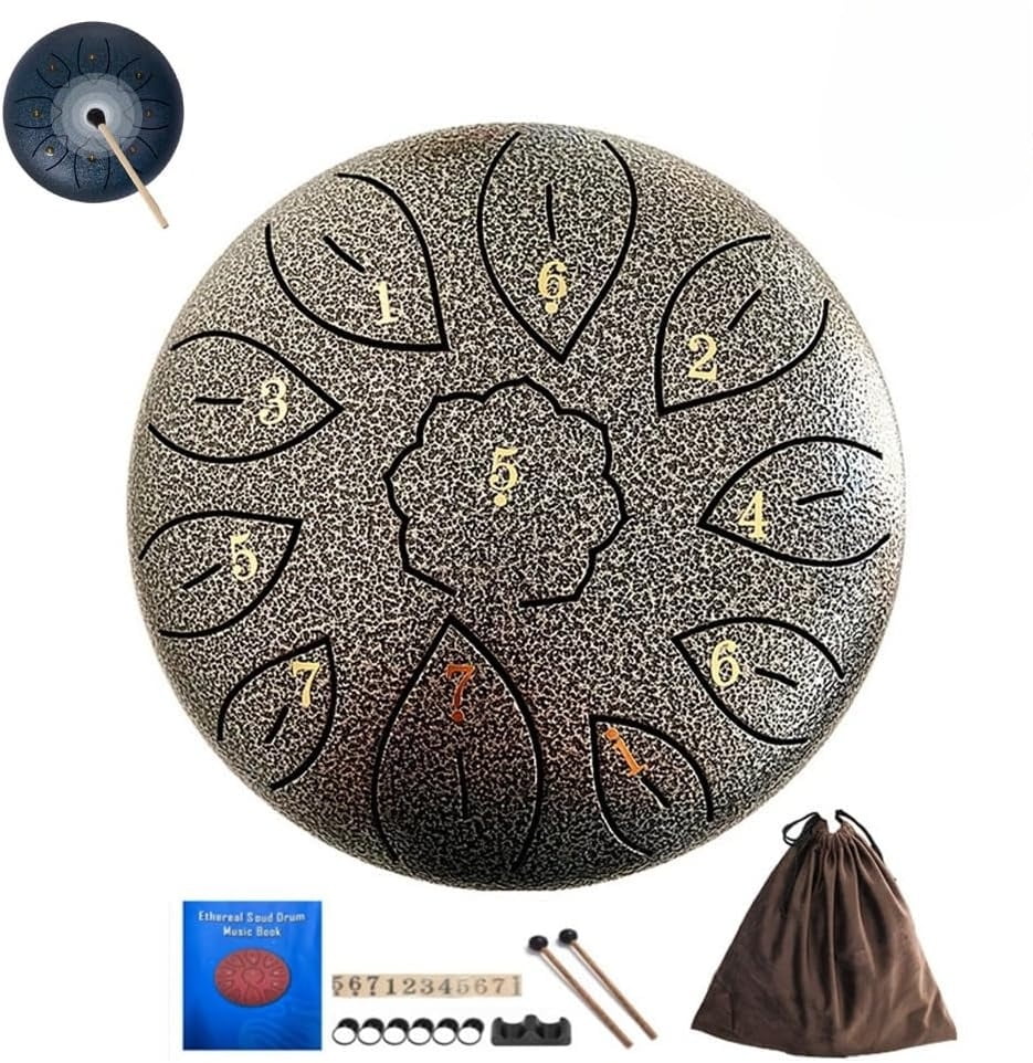 Steel Tongue Drum 6 Inch 11 Notes, Waterproof Hand Pan Rain Drum with 2 ...