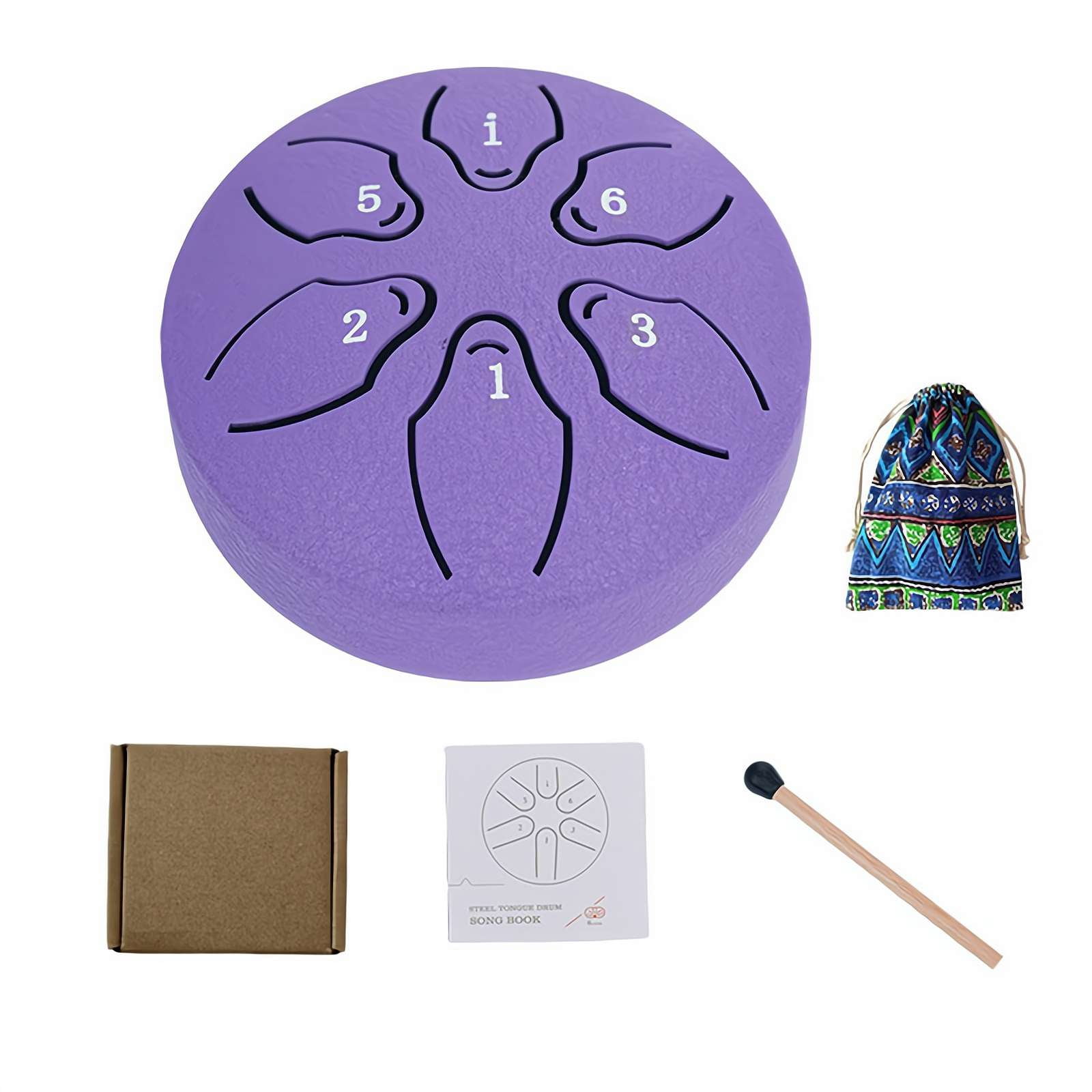 Steel Tongue Drum 6 Notes 6 Inches Chakra Tank Drum Steel Percussion ...