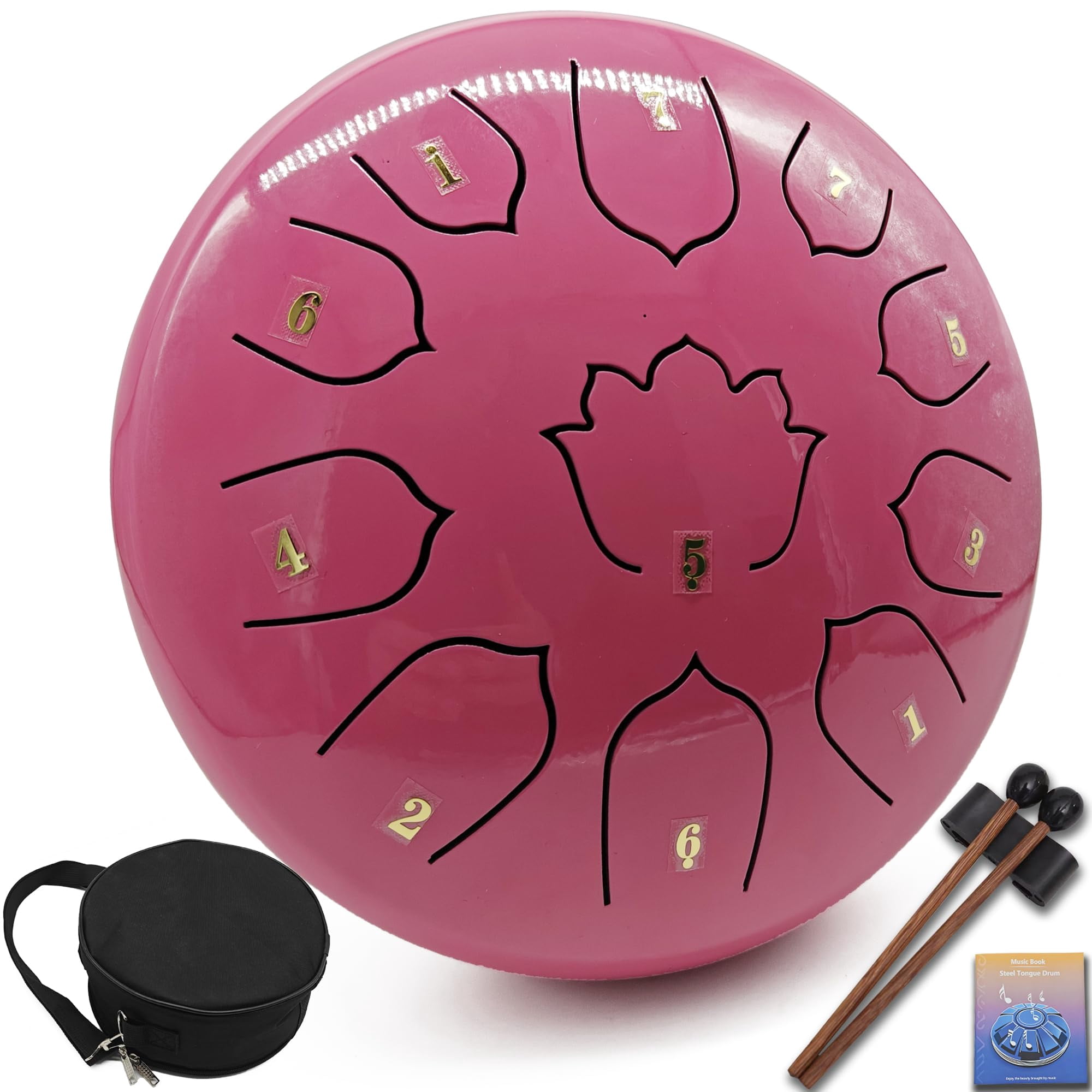 Steel Tongue Drum Candy Pink 8.5 Inch 11 Notes Yoga Meditation ...