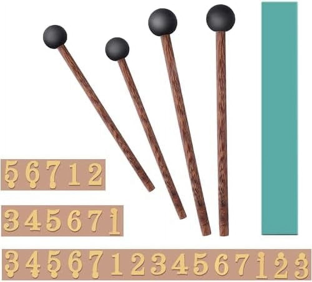 Steel Tongue Drum Mallets and Note Sticker, Set of 4 Mallets and 2 Note ...