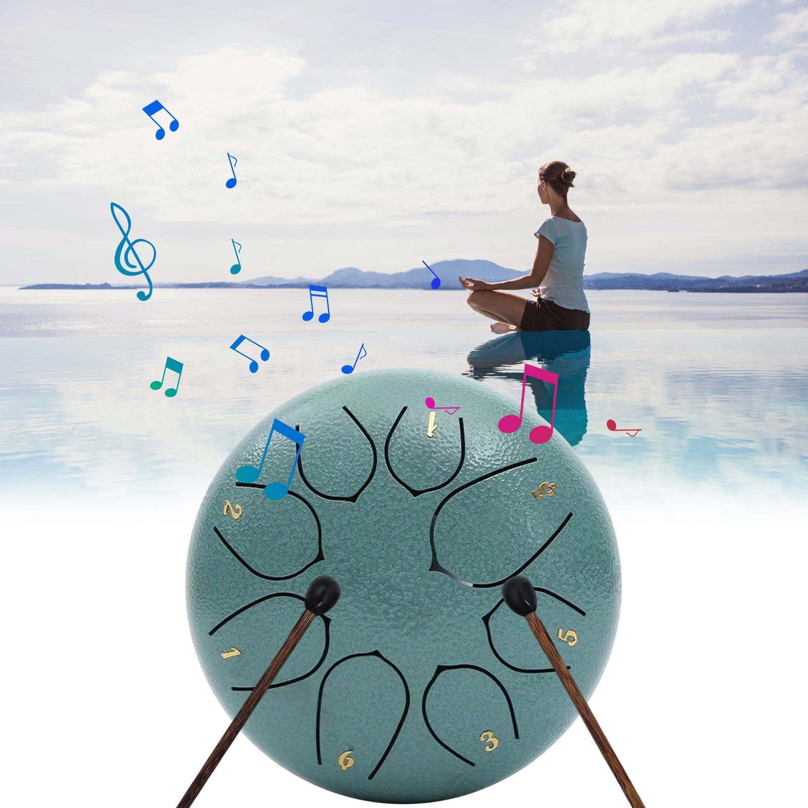 Steel Tongue Drum Rain Drum for Outside Garden, 6 Inch 6 Note Rain ...
